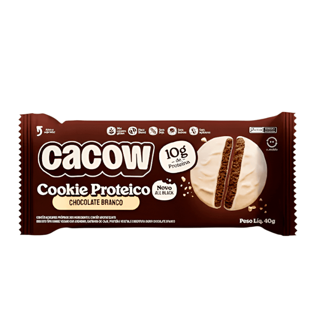 Cookie Chocolate Branco All Back Cacow - 40g - Casa Santa Luzia