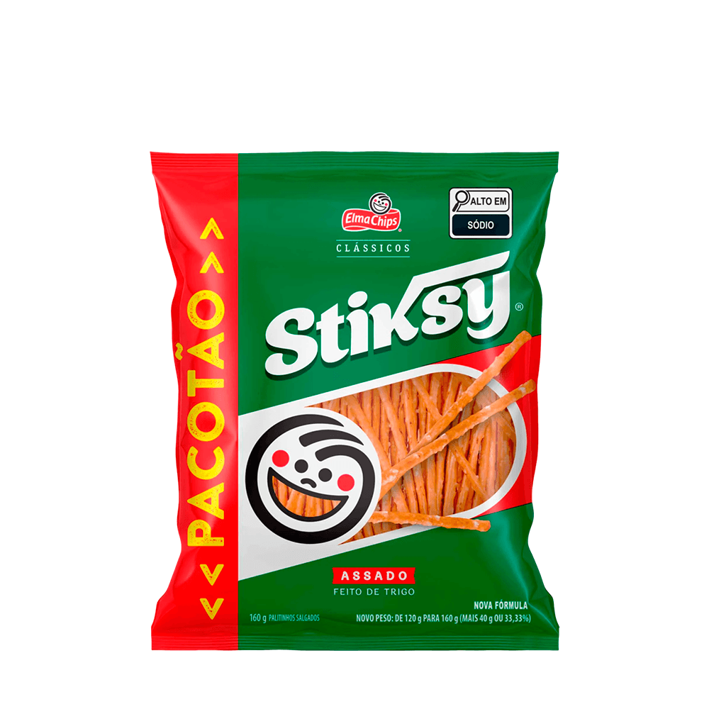 Salgadinho Stiksy Assado Elma Chips – 160g - Casa Santa Luzia