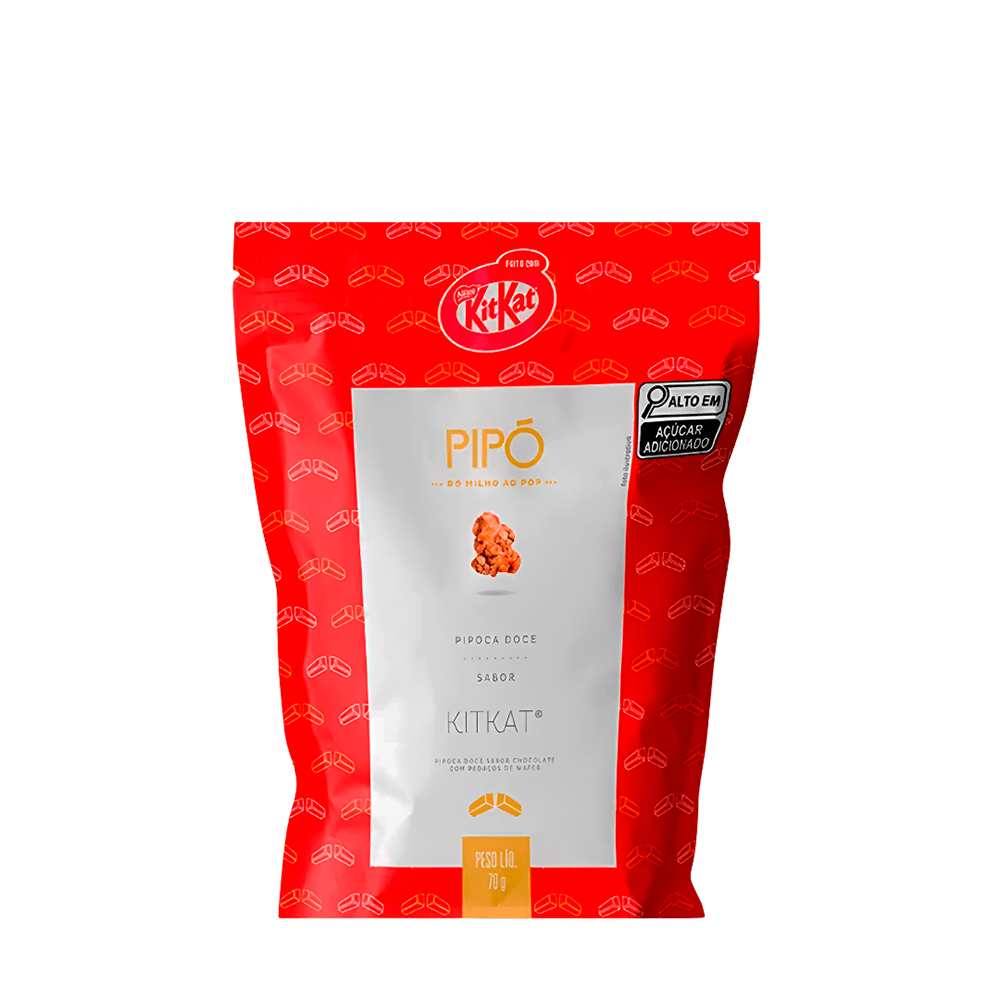 Pipoca Gourmet Sabor KitKat Pipó – 70g - Casa Santa Luzia