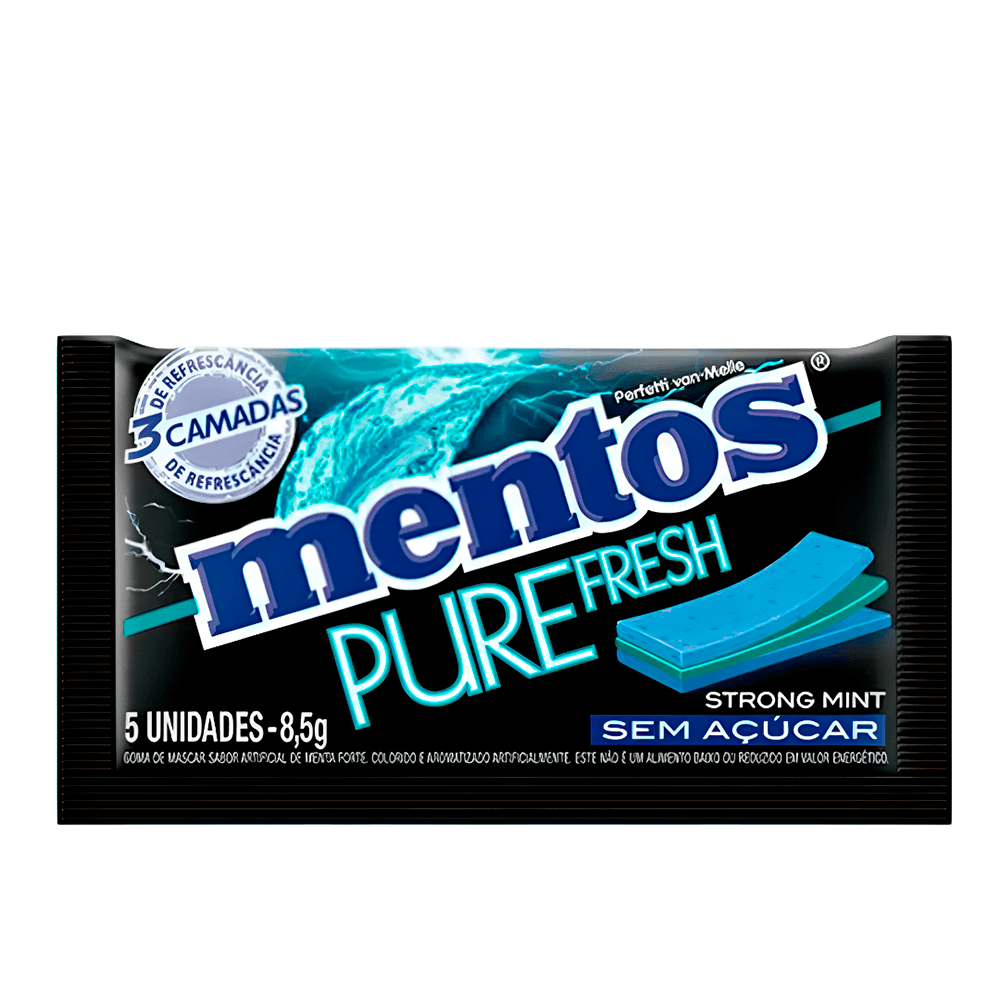 Goma de Mascar Menta Forte Mentos – 8,5g - Casa Santa Luzia