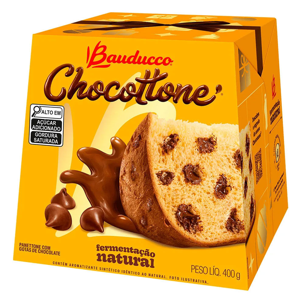 Chocotone Gotas de Chocolate Bauducco – 400g - Casa Santa Luzia